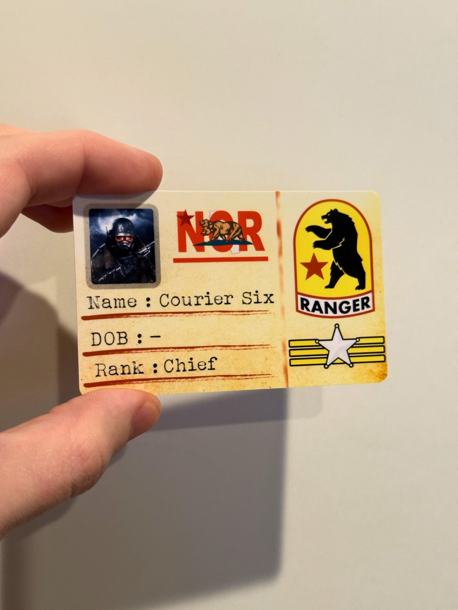 Personalized Fallout New Vegas NCR Ranger ID Card - Custom Cosplay Prop ...