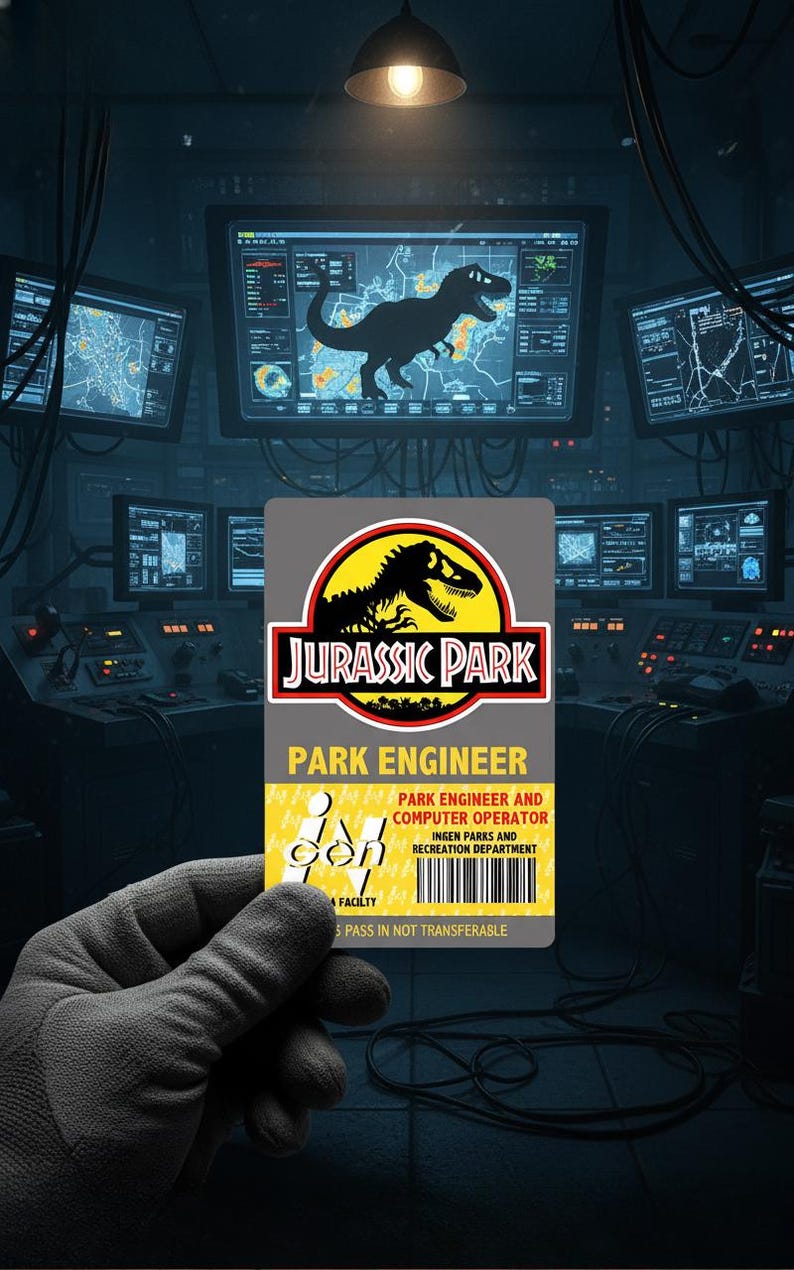 Jurassic Park Staff ID Card Set – Ingen Employee Badges | Park Ranger ...