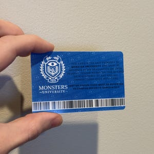 Monsters University Student ID Card, Custom Pixar-inspired Novelty ...
