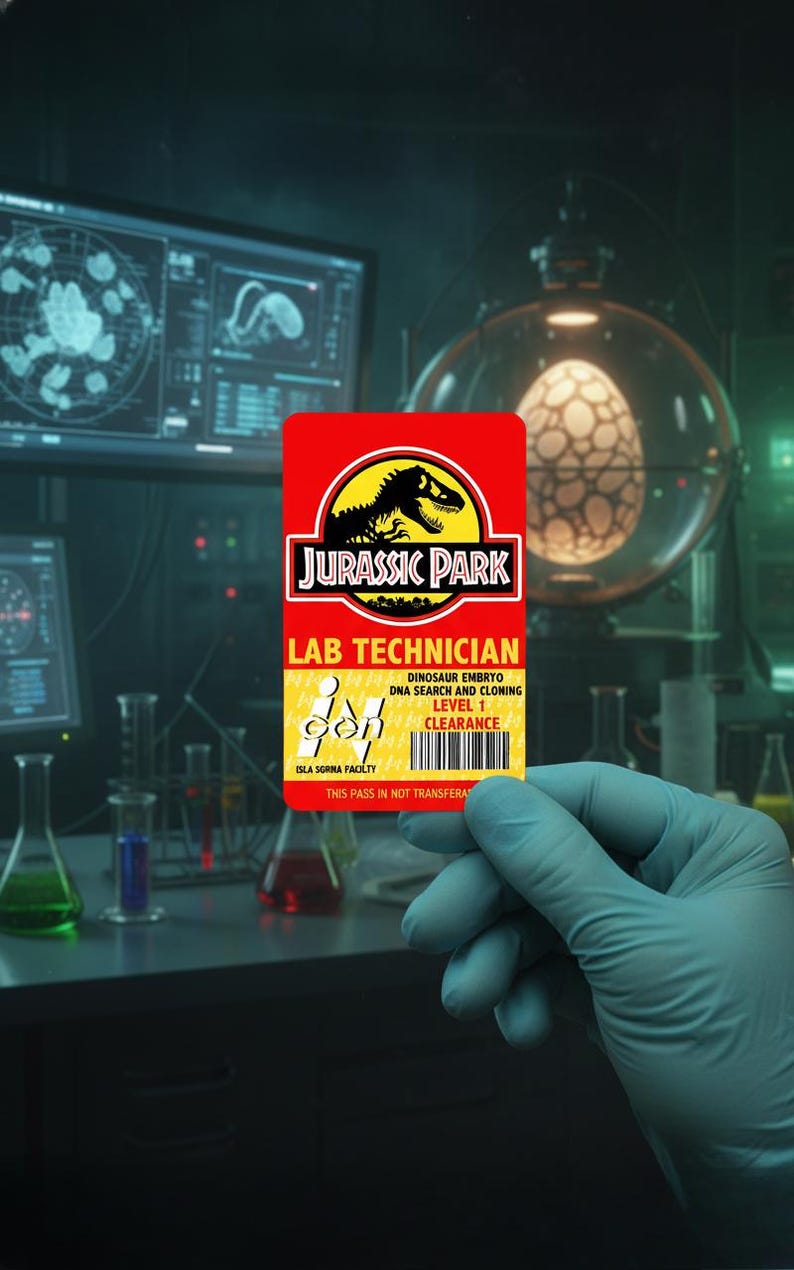 Jurassic Park Staff ID Card Set – Ingen Employee Badges | Park Ranger ...