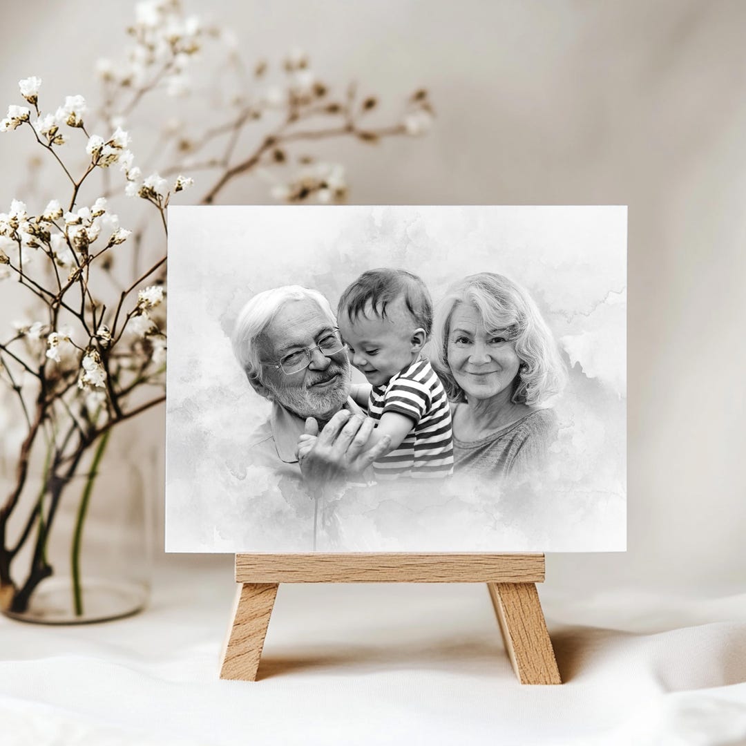 Custom Memorial Portrait: Combine Photos, Deceased Loved One Gift ...