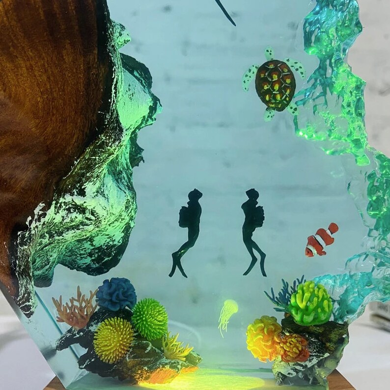 Seabed World Organism Resin Table Light Creactive Art Decoration Lamp ...
