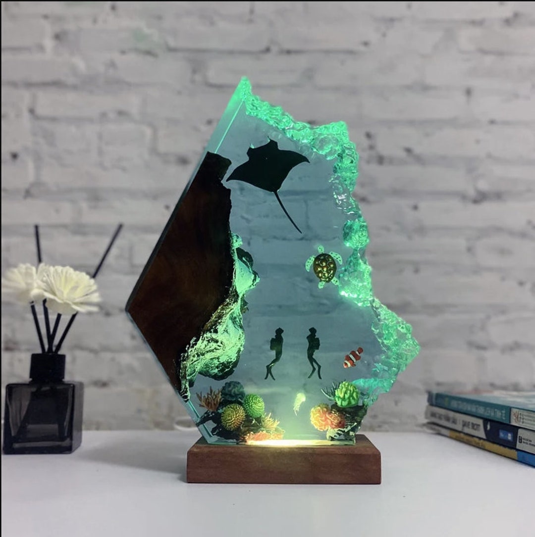Seabed World Organism Resin Table Light Creactive Art Decoration Lamp ...