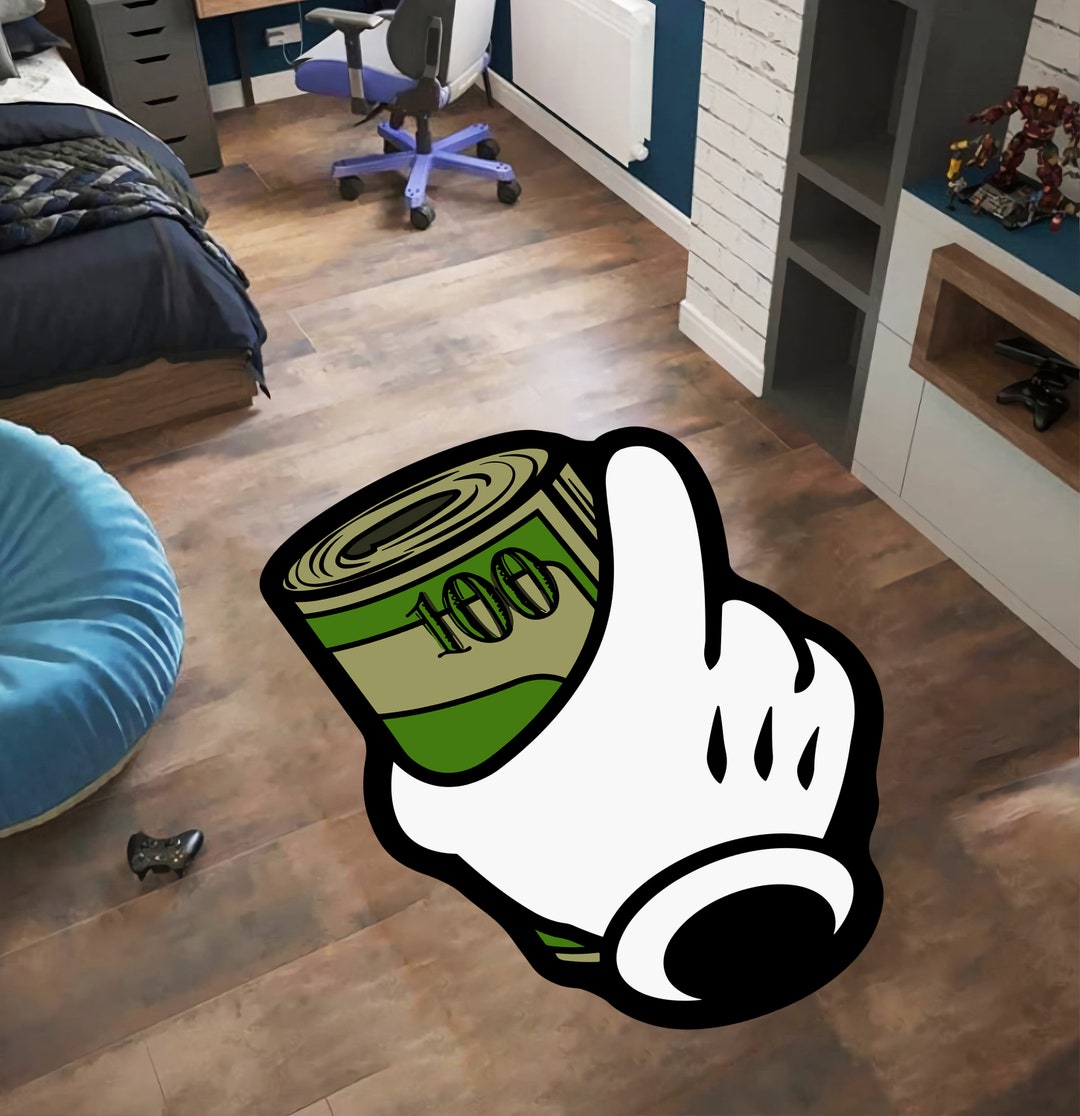 Dollar Rug,hand Rug,money Rug,custom Shaped Rug,young Room Rug,gift for ...