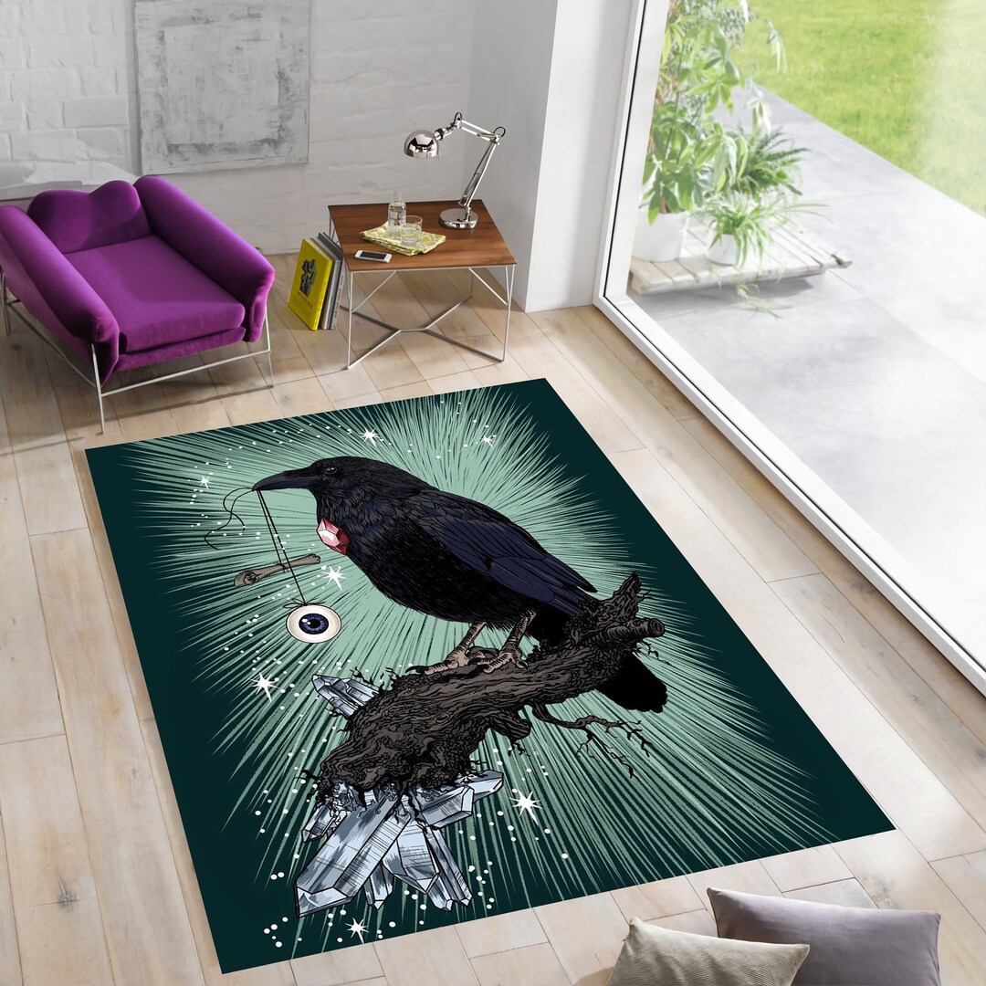 Crow Rug,eye Rug,gothic Rug,animal Rug,witchy Rug,rugs,rugs for Living ...