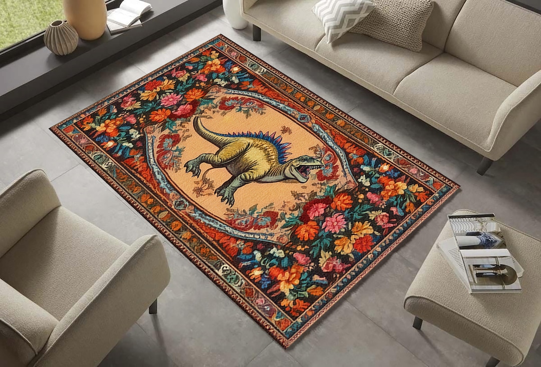 Dino Rug,dinosaur Rug,art Deco Dinosaur Rug,dinosaur Nursery Decor,rug ...