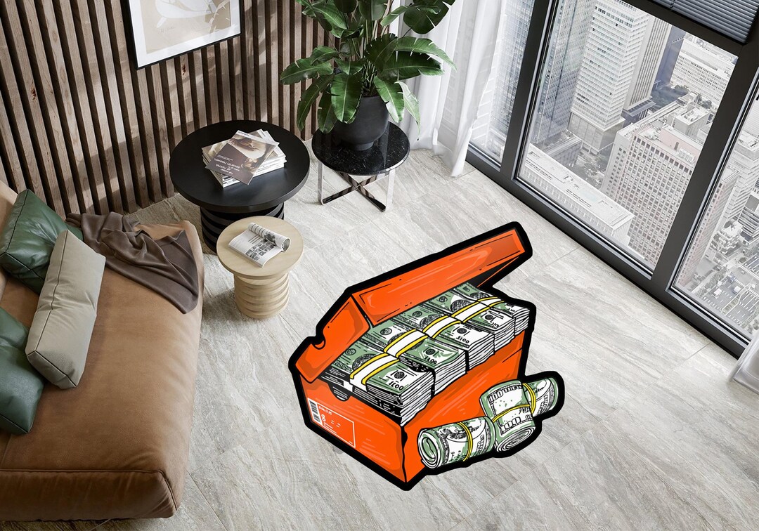 Money Box Rug: Dollar Bill Shoebox Design, Novelty Area Rug - Etsy