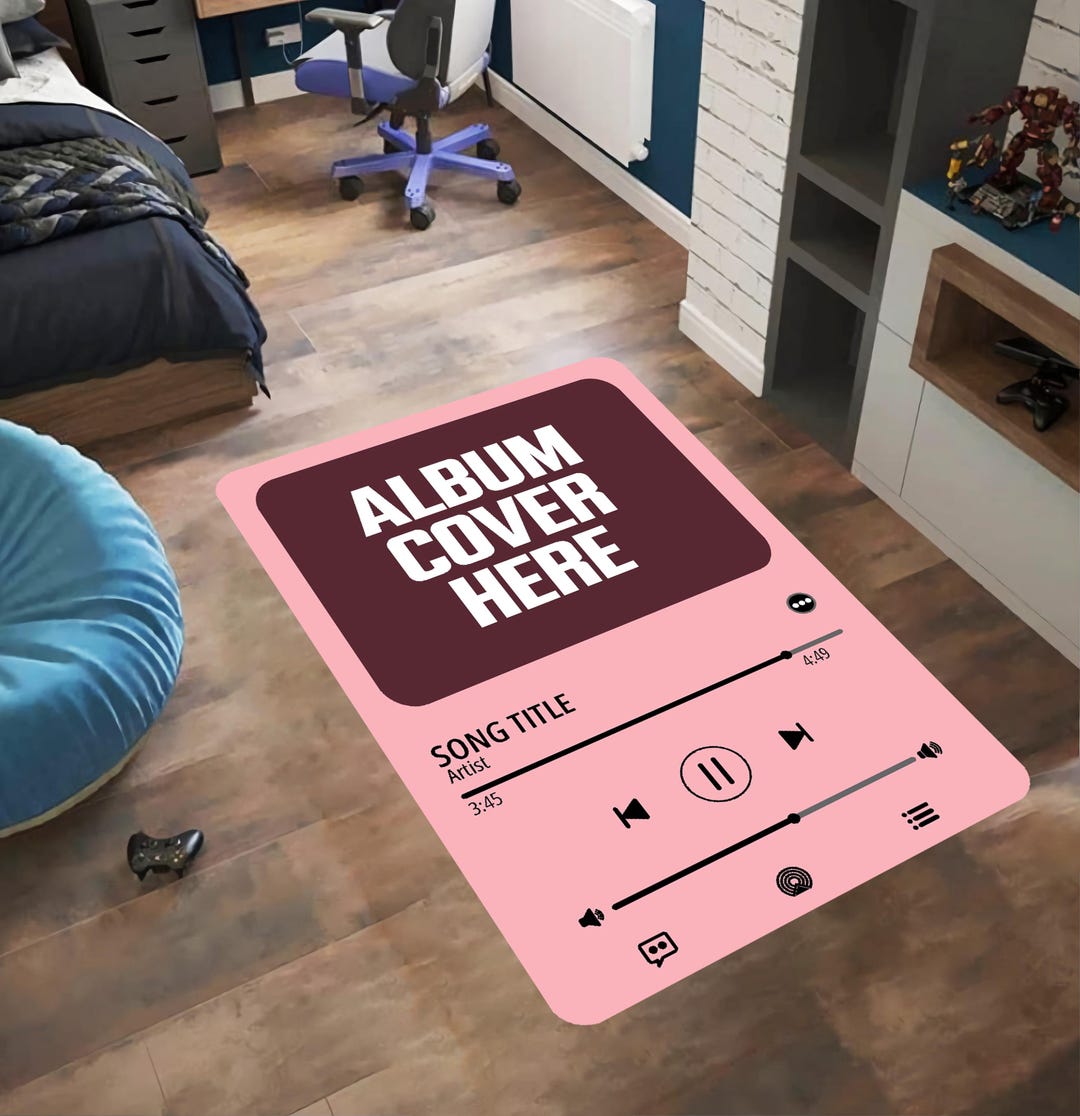 Personalized Album Cover Rug: Music Lover Gift, Custom App Design - Etsy