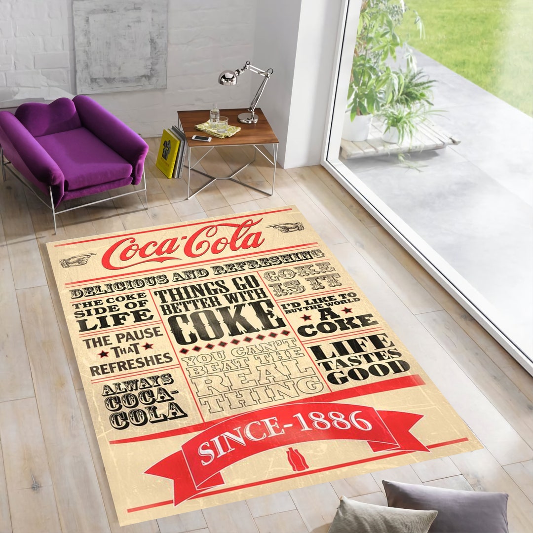 Coca Cola Rug,retro Rug,coke Rug,coca Cola Design,carpet,rugs for ...