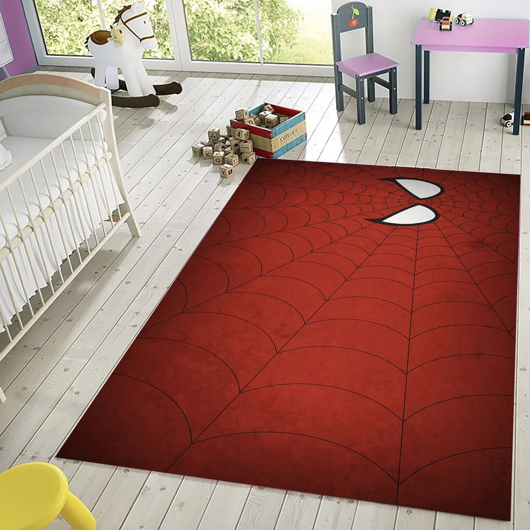 Spiderman Rug,spiderman Eyes Rug,spiderman Room Decor,boys Room Rug ...