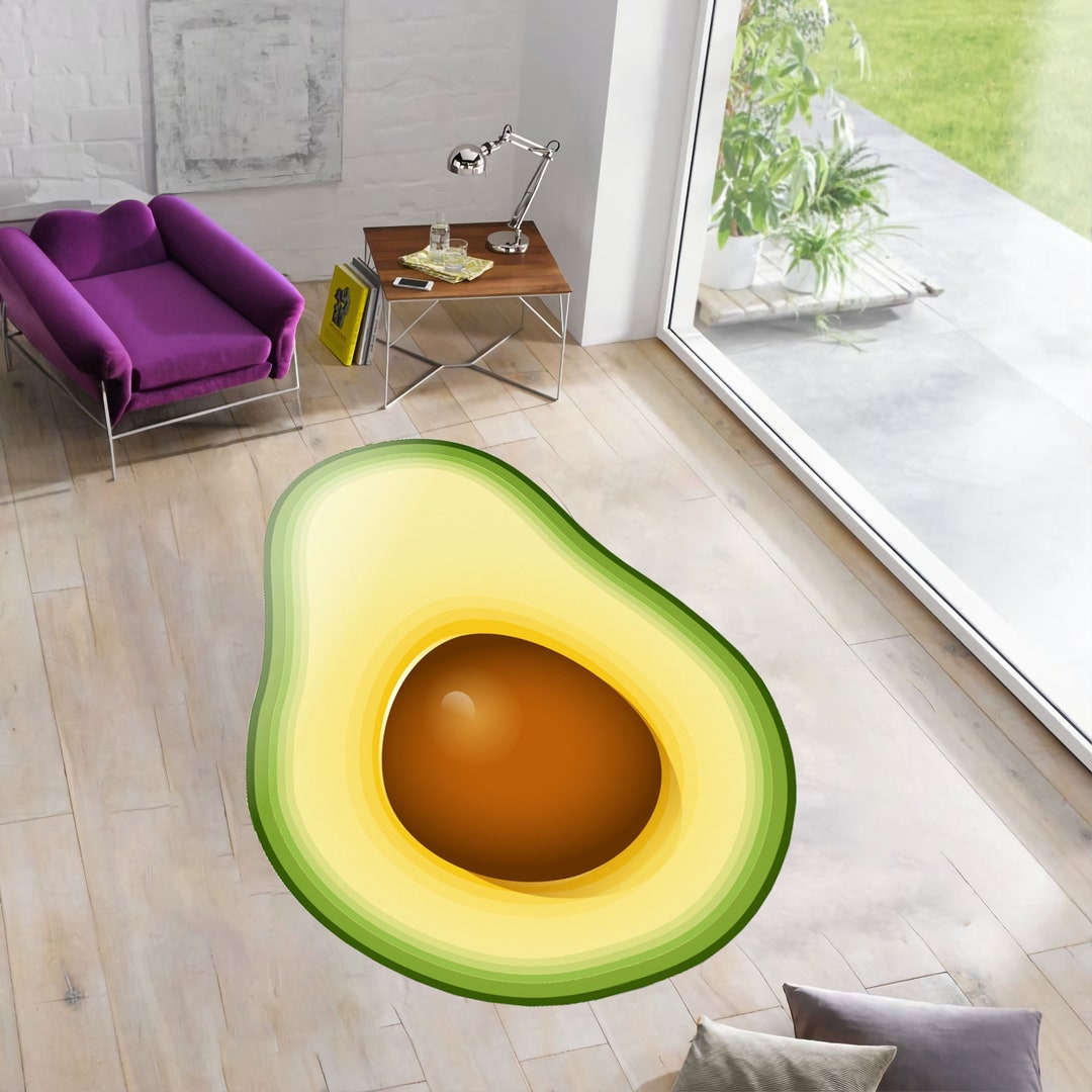 Avocado Shaped Rug: Modern Kitchen or Living Room Decor - Etsy