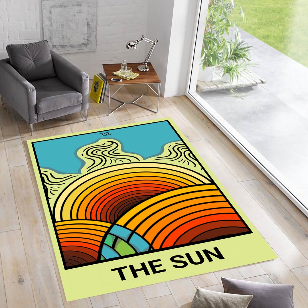Tarot Card Rug,the Sun Rug,minimalist Rug,colorful Rug,aesthetic Sun ...