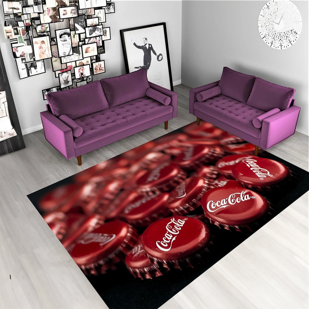 Coca Cola Bottle Caps Rug: Retro Style Area Rug - Etsy