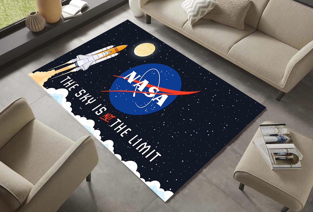 NASA Rocket Rug: Space Theme Polyester Area Rug - Etsy