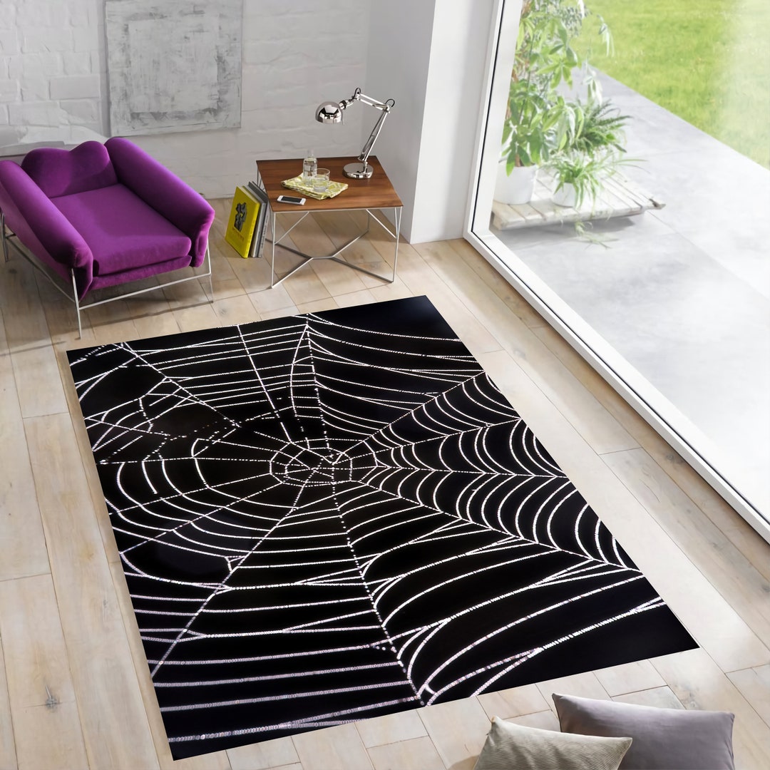 Spider Web Rug for Gothic Room Decor,spider Web Rug,gothic Rugs,dark ...