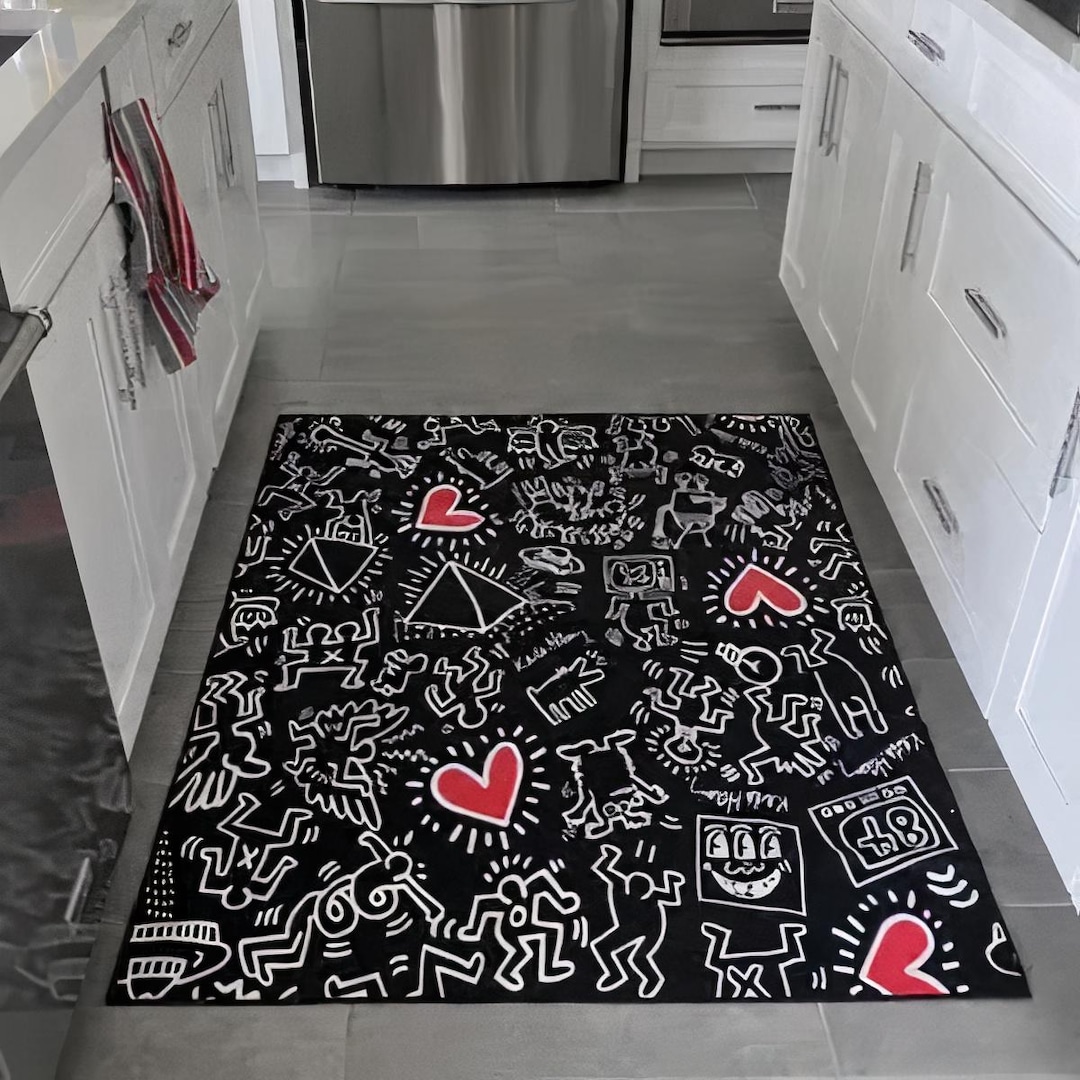 Keith Haring Rug,dancing Man Rug,doodle Rug,graffiti Rug,rugs for ...