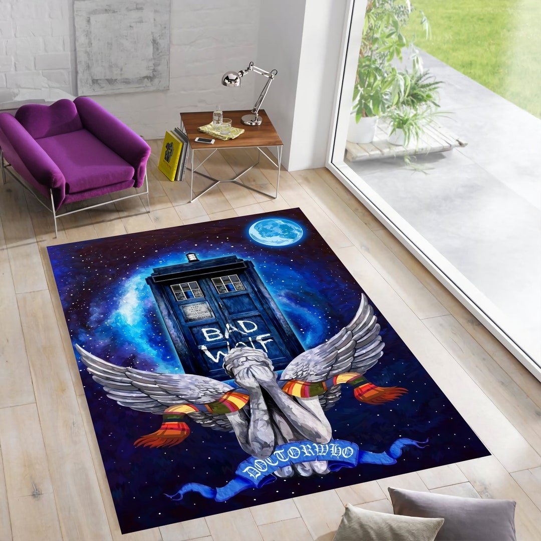 Bad Wolf Rug,tardis Rug,police Box Rug,doctor Who Rug,rugs for Living ...