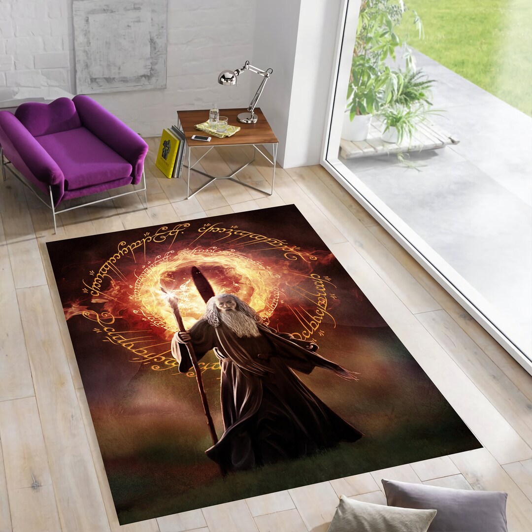 Lord of the Rings Rug,gandalf Rug,movie Rug,lotr Rug,rugs for Living ...
