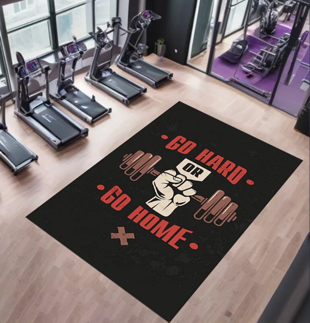 Motivation Gym Rug: Modern Weightlifting Room Decor - Etsy