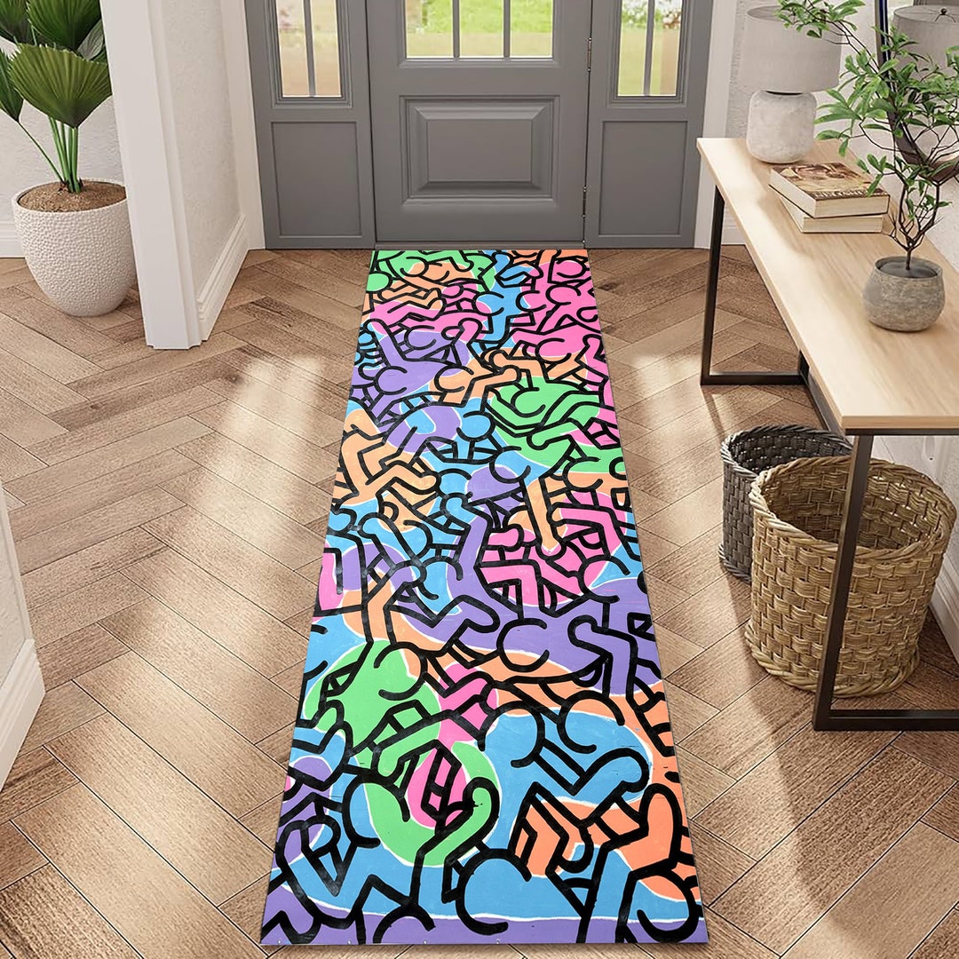 Keith Haring Rugs,pop Art Rug,dancing Men Rug,hallway Rugs,entry Rug ...
