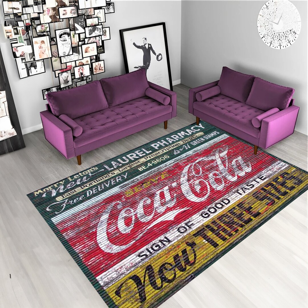 Coca Cola Rug,retro Rug,wood Rug,street Art Rug,carpet,rugs for Living ...