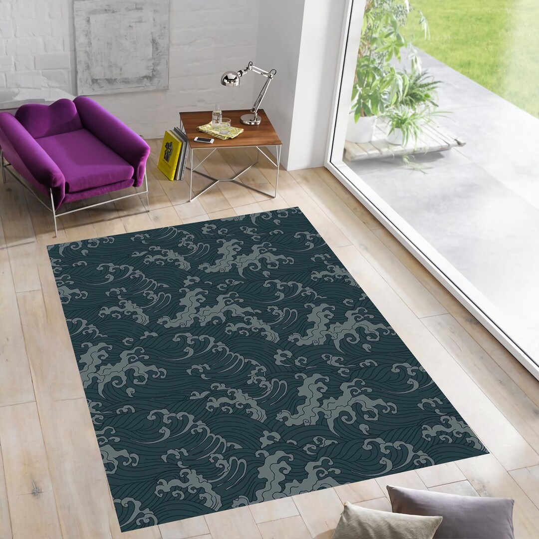 Ocean Rug,japanese Wave Rug,great Wave Rug,japanese Rug,rugs for Living ...