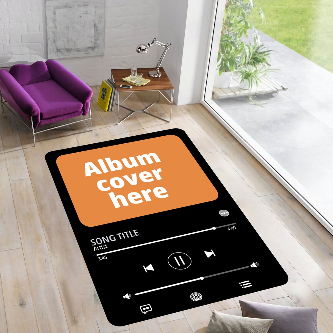 Album Cover Rug,personalizable Digital Music Streaming Service App Rug ...