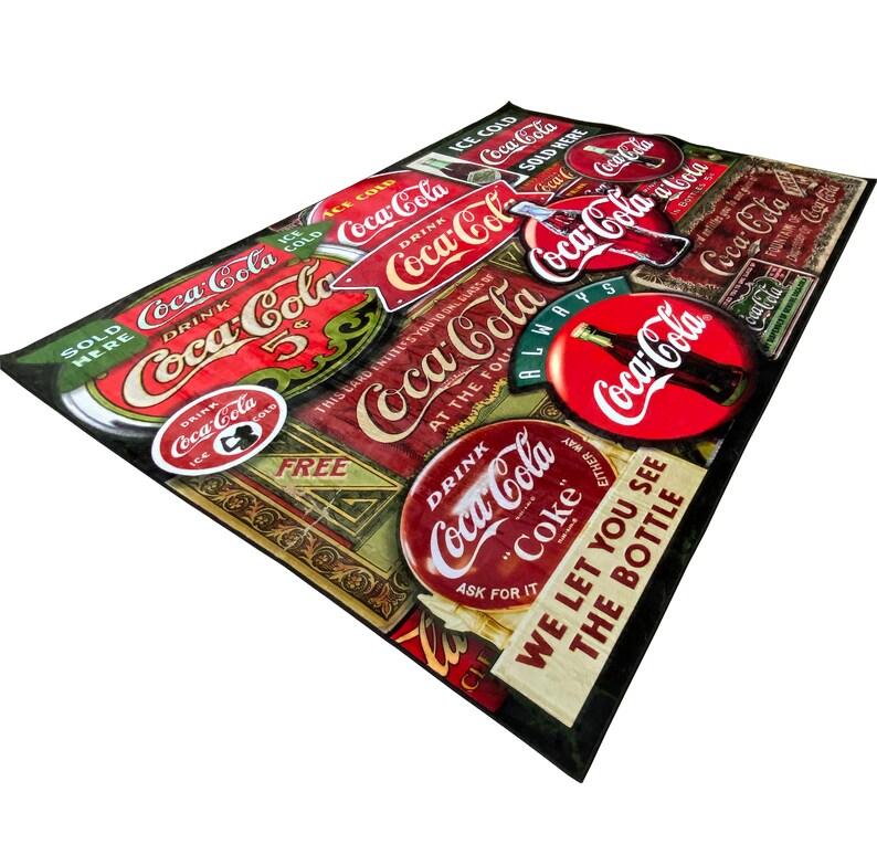 Coca Cola Rug,coca Cola Collage Rug,retro Rug,rugs for Living Room,rugs ...