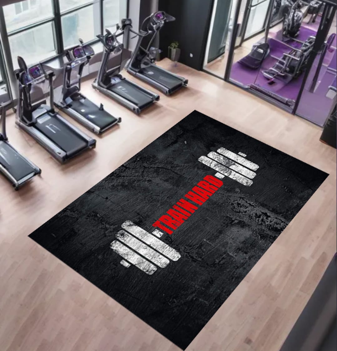 Train Hard Rug,weight Rug,gym Rug,gym Room Rug,young Room Rug,rugs for ...