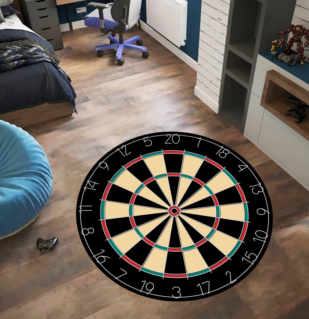 Dart Rug,dartboard Rug,target Rug,gamer Rug,gamer Area Rug,round Rugs ...