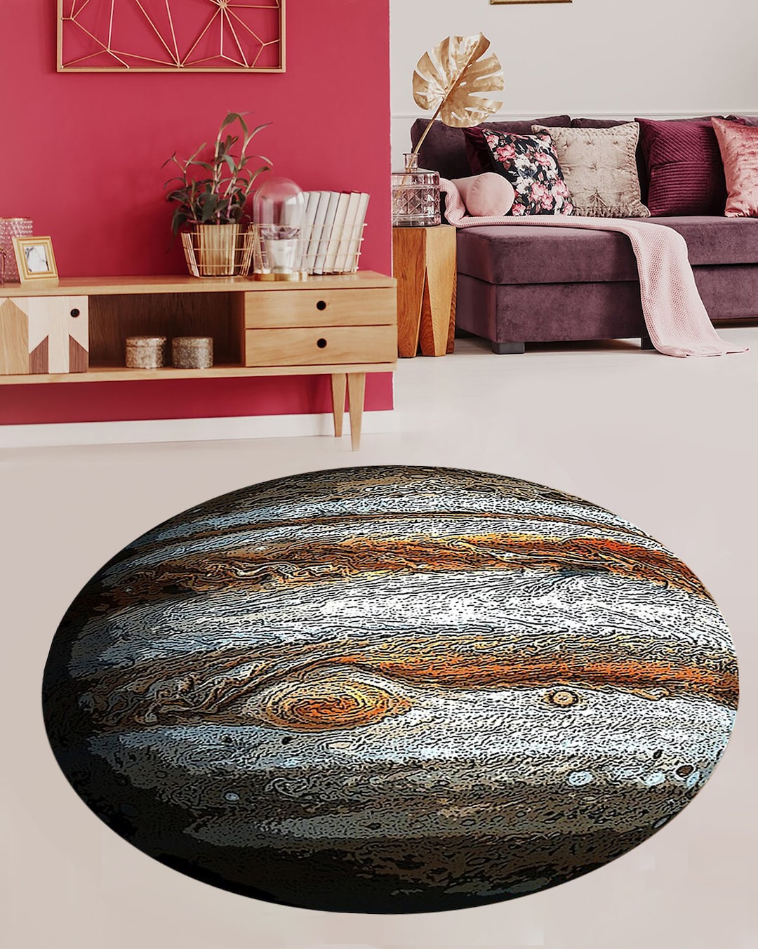 Jupiter Rug,planet Rug,nasa Rug,round Carpet,round Rug,rugs for Living ...