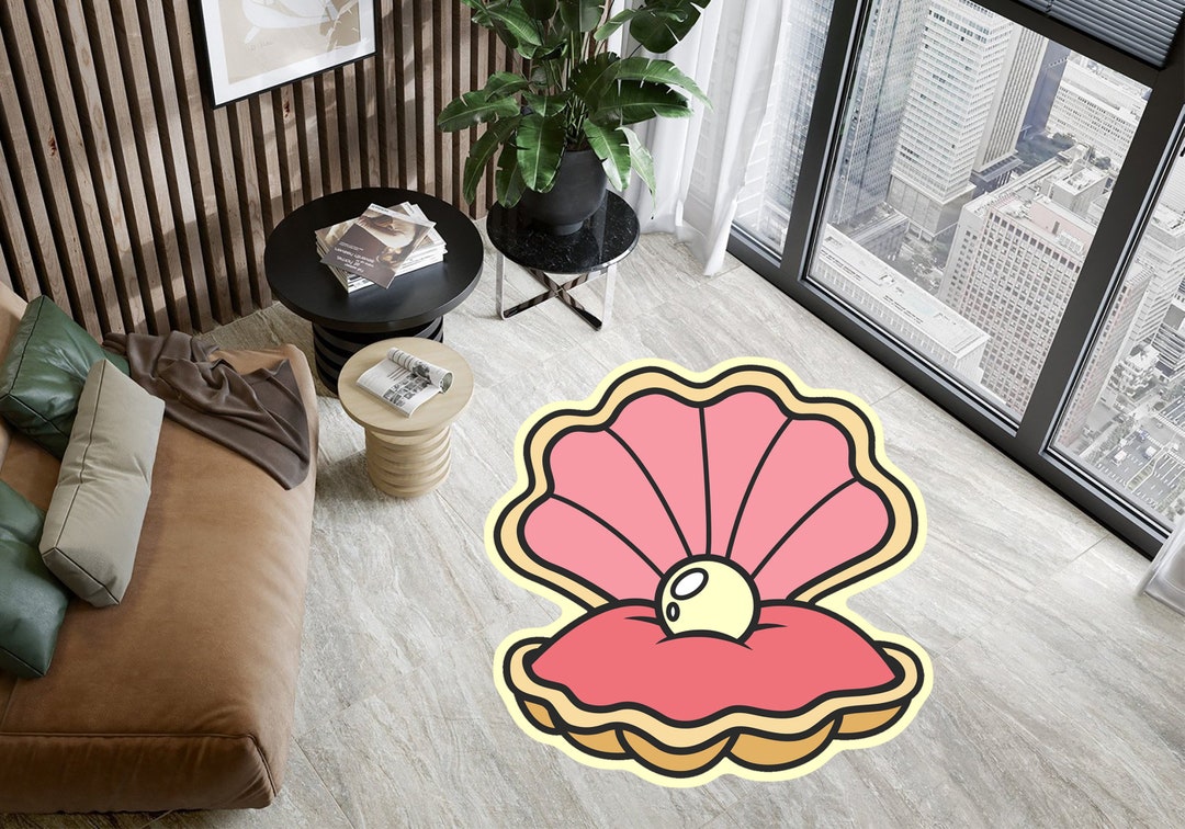 Pearl Rug,scallop Rug,seashell Rug,shaped Rug,aesthetic Rugs,living ...