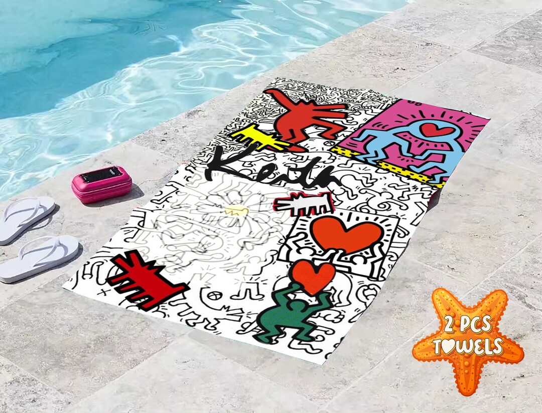 Keith Haring Towel,beach Towel Set,pool Towel Set,double Towel Set ...