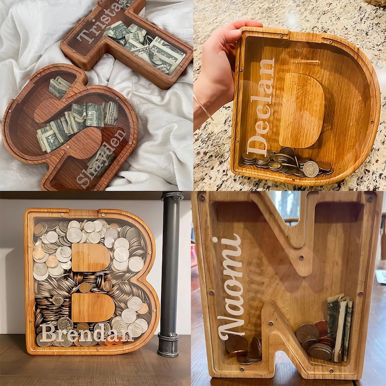 Custom Initial Coin Bank,personalized Letter Bank,personalized Letter ...