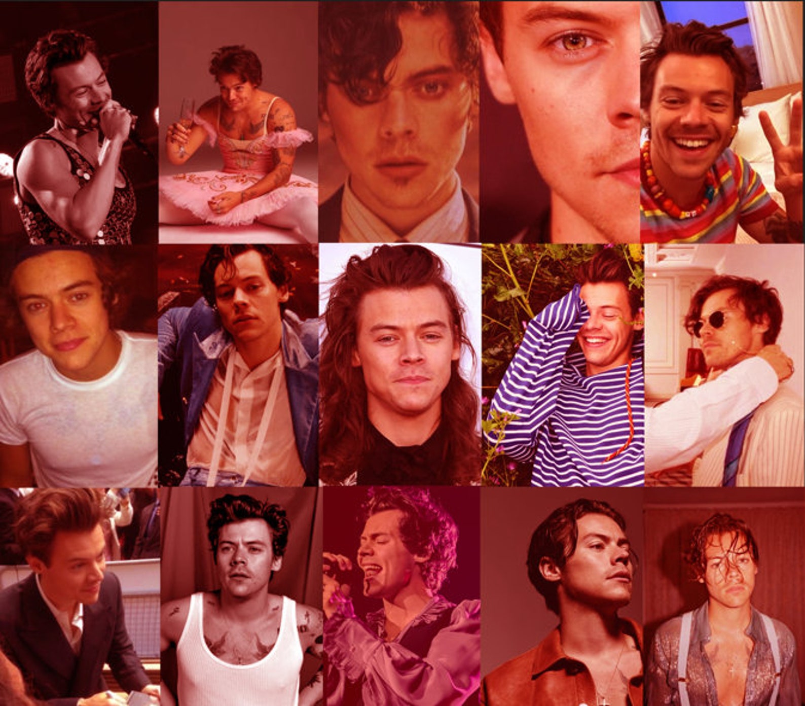 Harry Styles Wall Collage Kit Digital Download 35 Pcs, Red Aesthetic ...