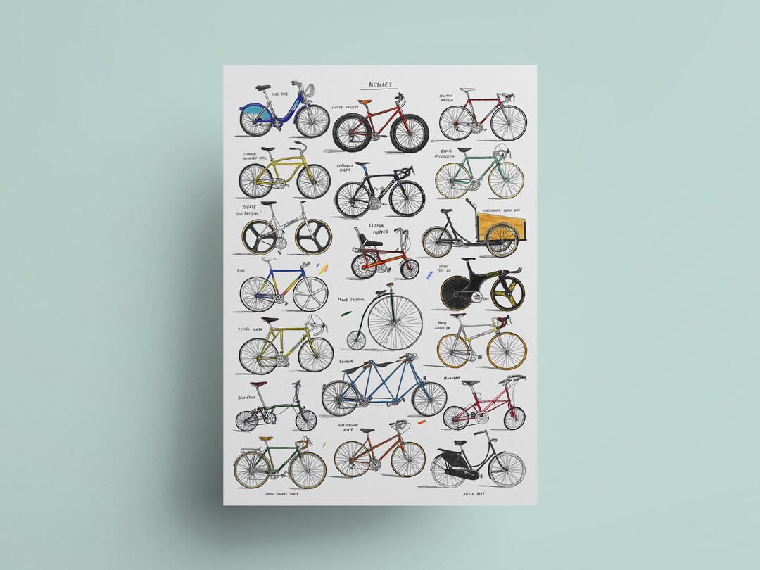 Bicycles - Cycling Art Print. Vintage Bikes - Etsy