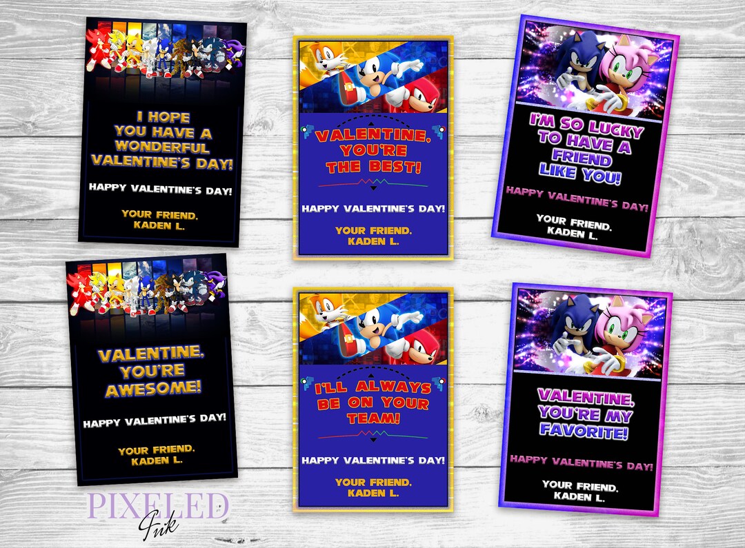 Sonic Mix up Valentine's Day Cards Printable File - Etsy