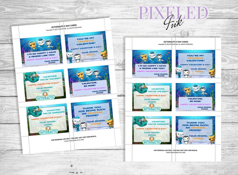 Octonauts Valentine's Day Cards Printable File - Etsy