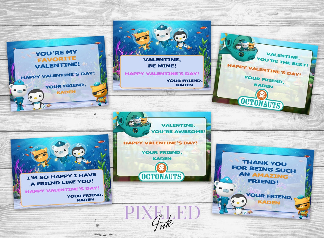 Octonauts Valentine's Day Cards Printable File - Etsy