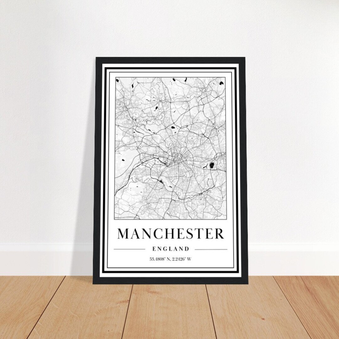 Manchester Map, United Kingdom Map Poster, Manchester City Map, Gift ...