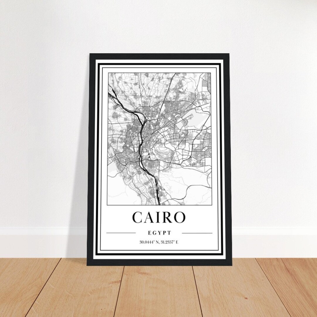 Cairo Map, Egypt Map Poster, Cairo City Map, Gift City Map, Minimalist ...