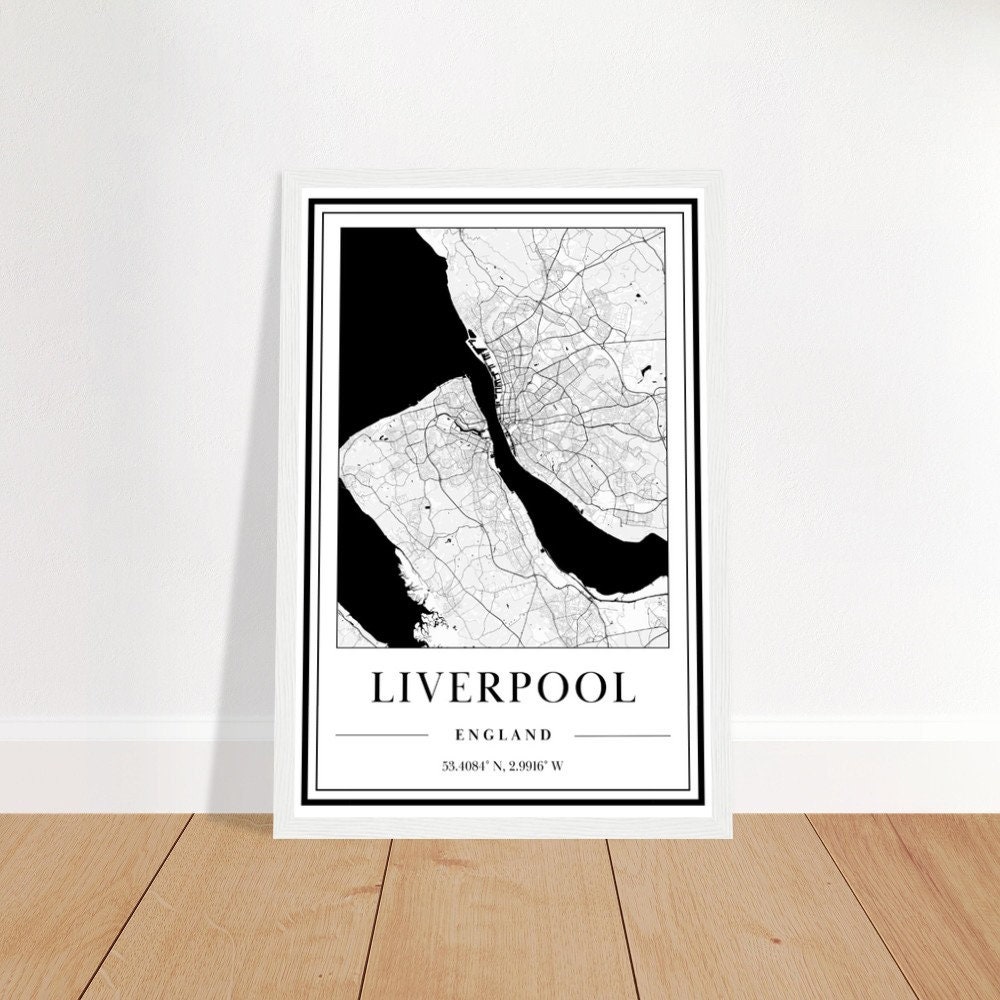 Liverpool Map, United Kingdom Map Poster, Liverpool City Map, Gift City ...