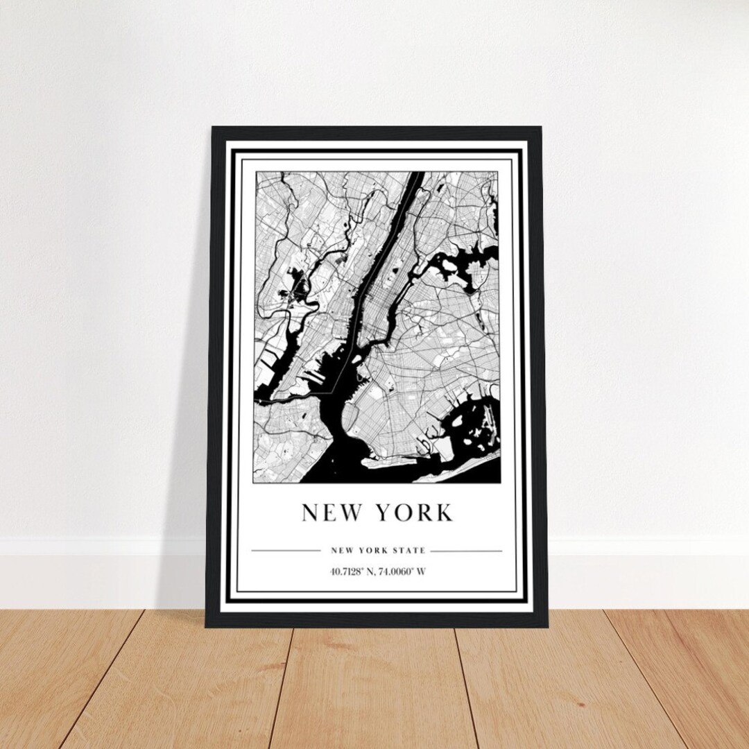 New York Map, United States Map Poster, New York City Map, Gift City ...