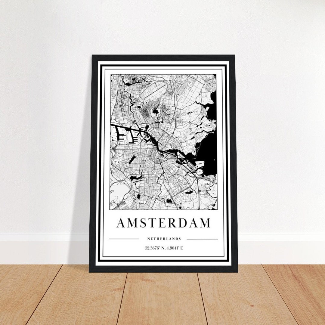 Amsterdam Map, Netherlands Map Poster, Amsterdam City Map, Gift City ...