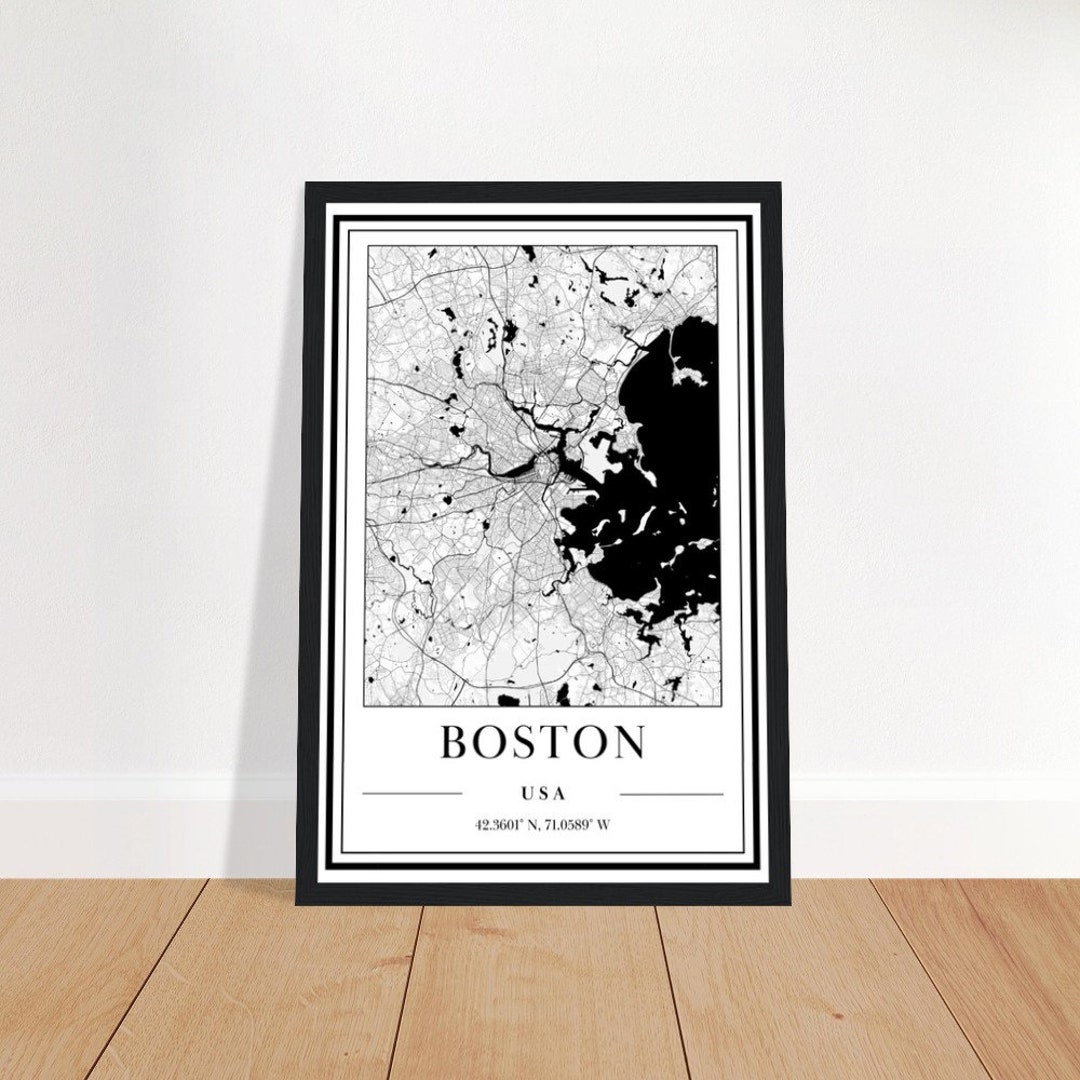 Boston Map, United States Map Poster, Boston City Map, Gift City Map ...