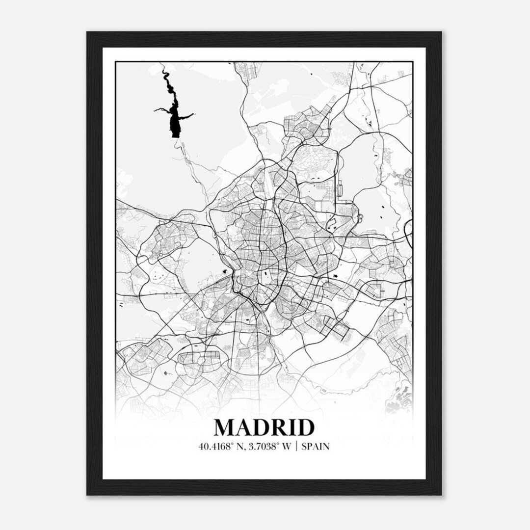 Madrid Map, Spain Map Poster, Madrid City Map, Gift City Map ...