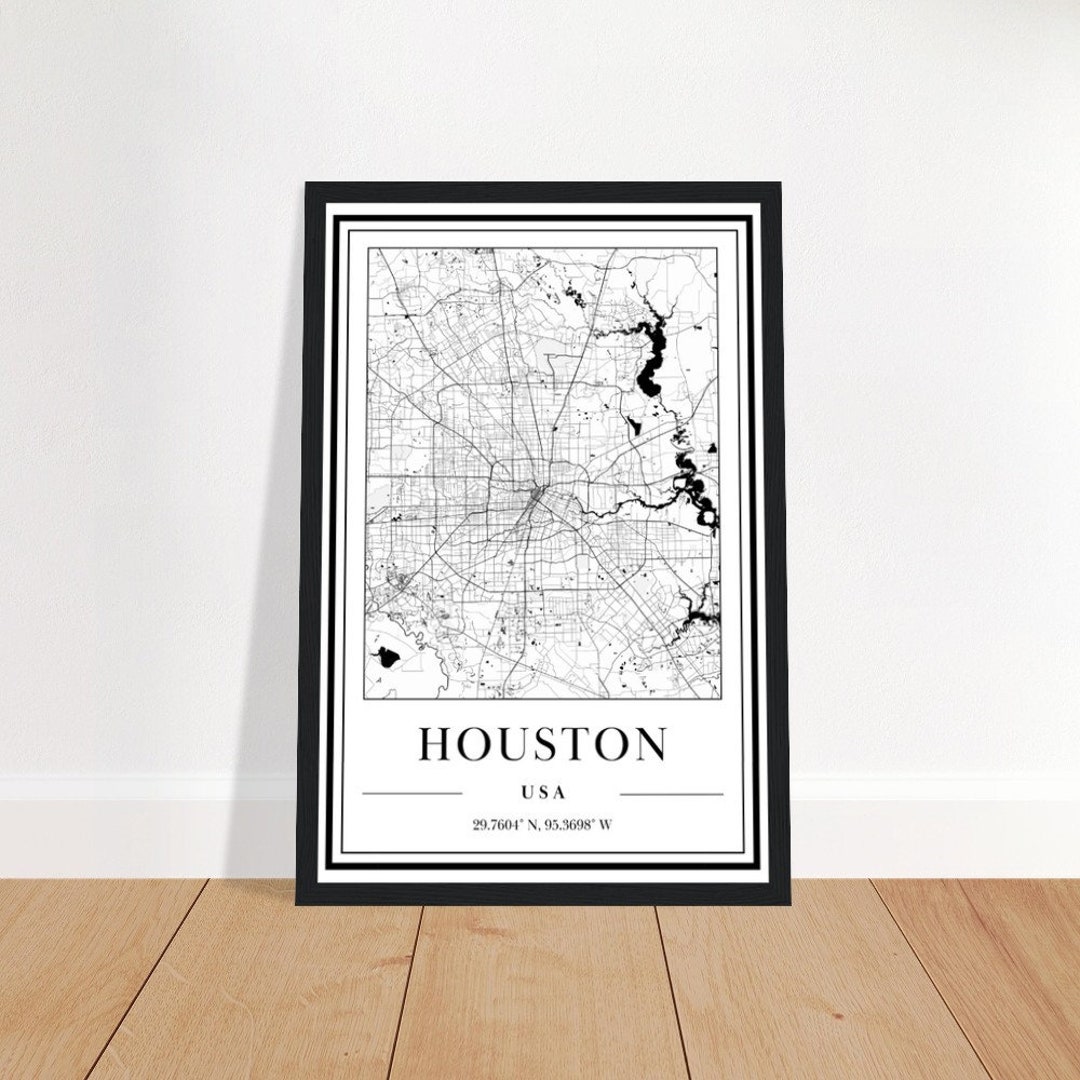 Houston Map, United States Map Poster, Houston City Map, Gift City Map ...