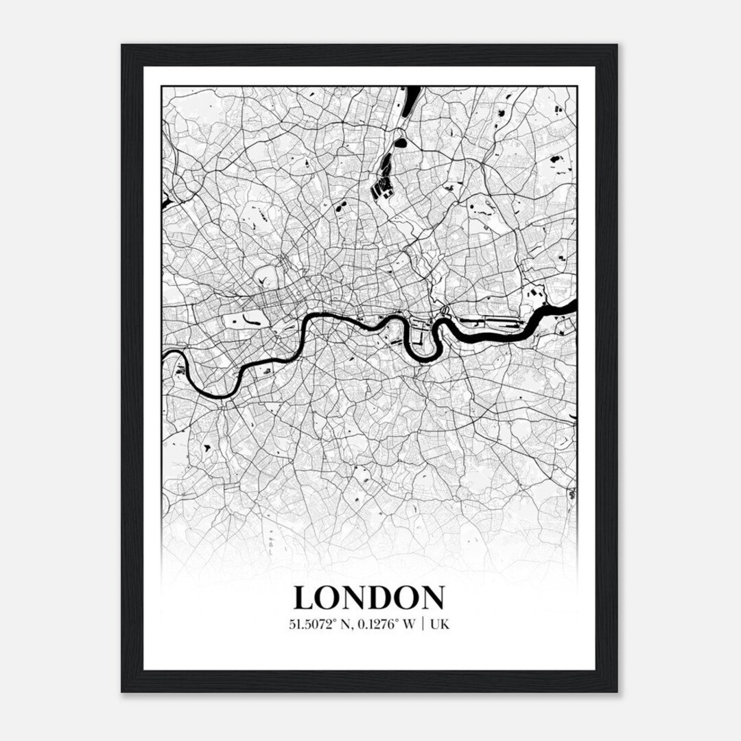 Minimalistic City Map of London - Etsy