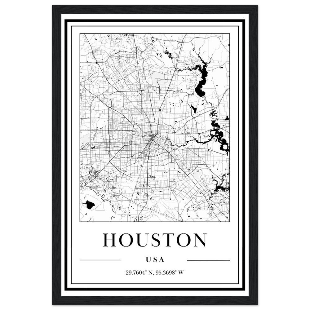 Houston Map, United States Map Poster, Houston City Map, Gift City Map ...
