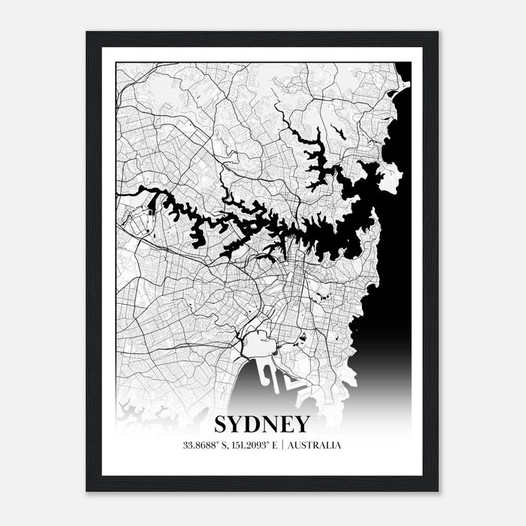 Sydney Map, Australia Map Poster, Sydney City Map, Gift City Map ...